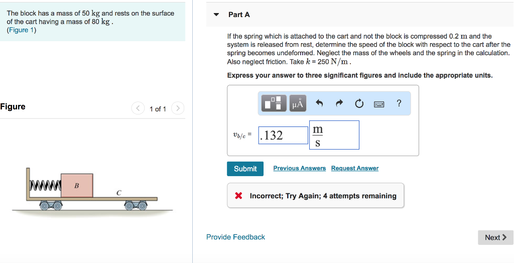 Solved Determine the speed of the block with respect to the | Chegg.com