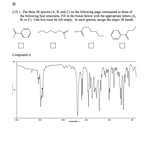 Solved Compound B Compound C The three IR spectra (A, B, | Chegg.com Solved Compound B Compound C The three IR spectra (A, B, | Chegg.com