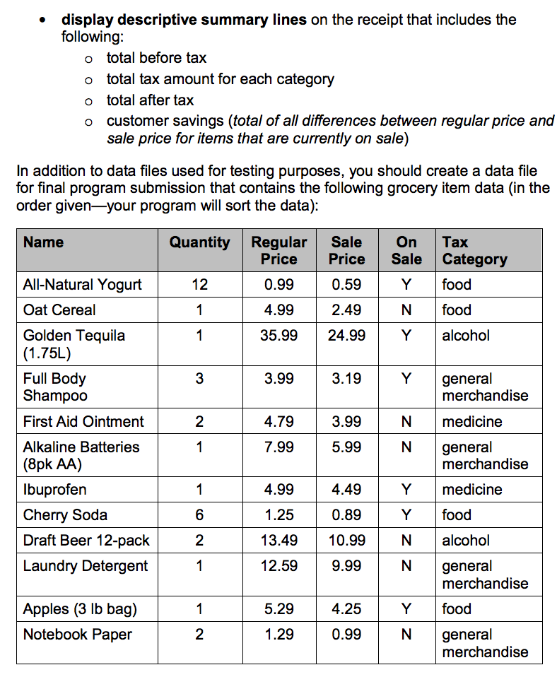 Solved You are to create a C++ grocery store application | Chegg.com