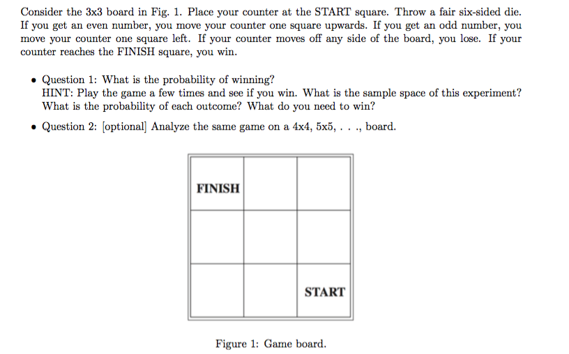 Solved Consider the 3x3 board in Fig. 1. Place your counter | Chegg.com