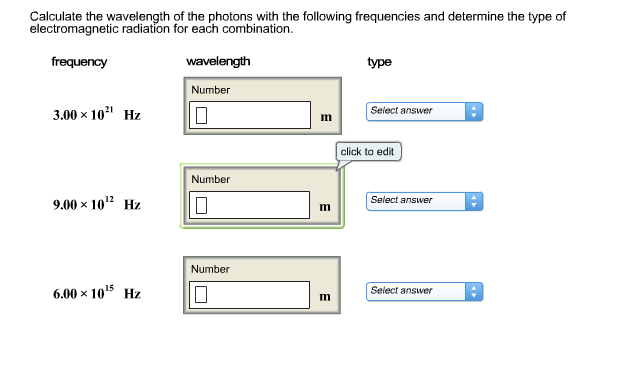 Solved Calculate the wavelength of the photons with the | Chegg.com