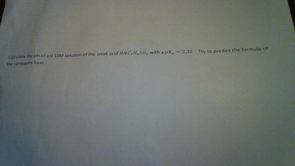 Solved Calculate the pH of a 0.10M solution of the weak acid | Chegg.com