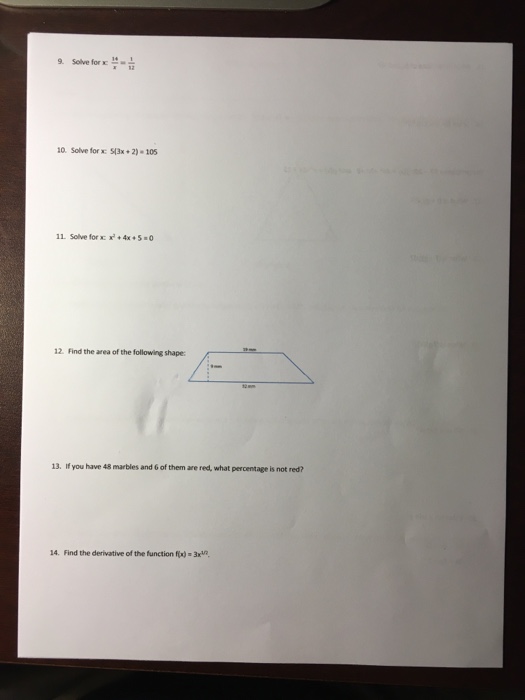 Solved ENGR 103 Math Assessment Summer 2016 Due at the | Chegg.com