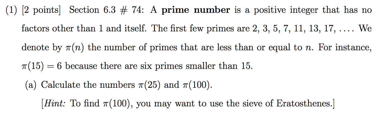 Solved A prime number is a positive integer that has no | Chegg.com
