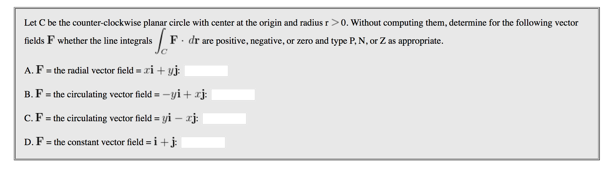 Solved Let C be the counter-clockwise planar circle with | Chegg.com