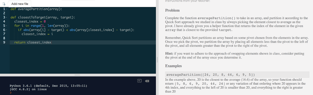Solved Instructions from your teacher. à Add new file 1- def | Chegg.com
