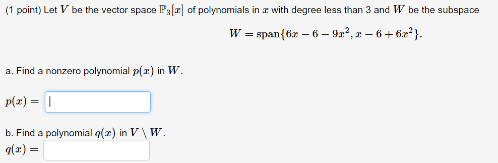 Solved (1 point) Let x, y, z be (non-zero) vectors and | Chegg.com