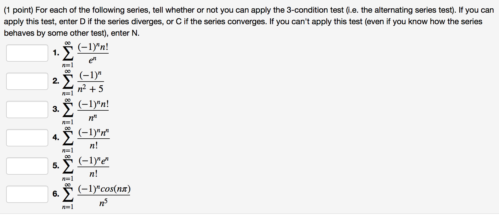 Solved For each of the following series, tell whether or not | Chegg.com