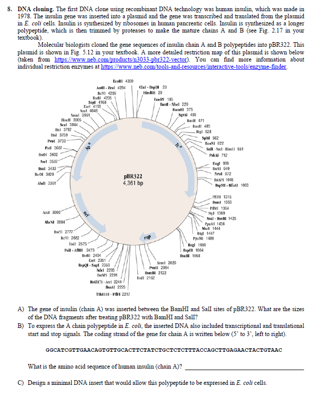 Solved The first DNA clone using recombinant DNA technology | Chegg.com