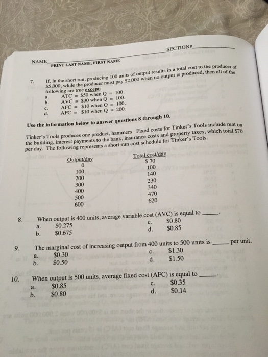 Solved NAME E INT LAST NAME, FIRST NAME PRINT LAST NAME, | Chegg.com