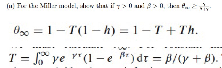 Solved (a) For the Miller model, show, that if ? > 0 and ? > | Chegg.com
