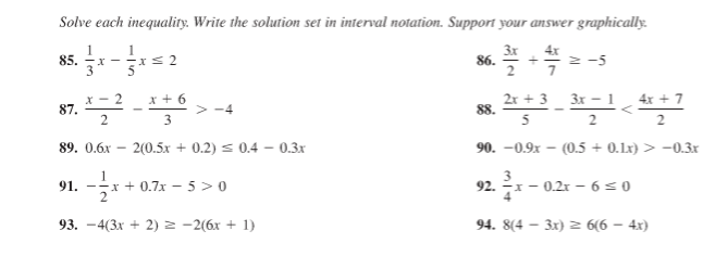 Solved Solve each inequality. Write the solution set in | Chegg.com