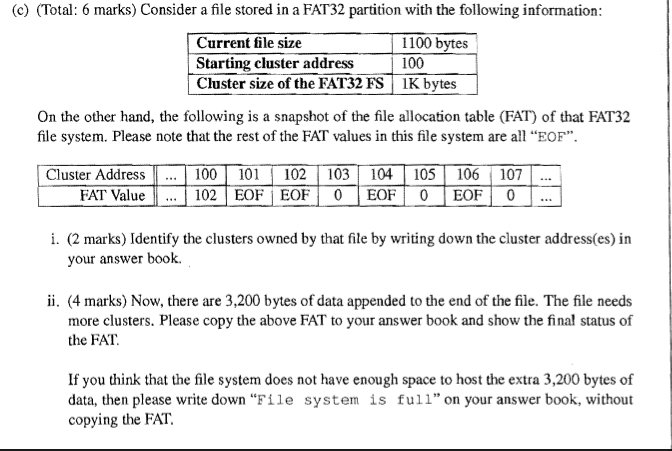Solved Consider a file stored in a FAT32 partition with the | Chegg.com