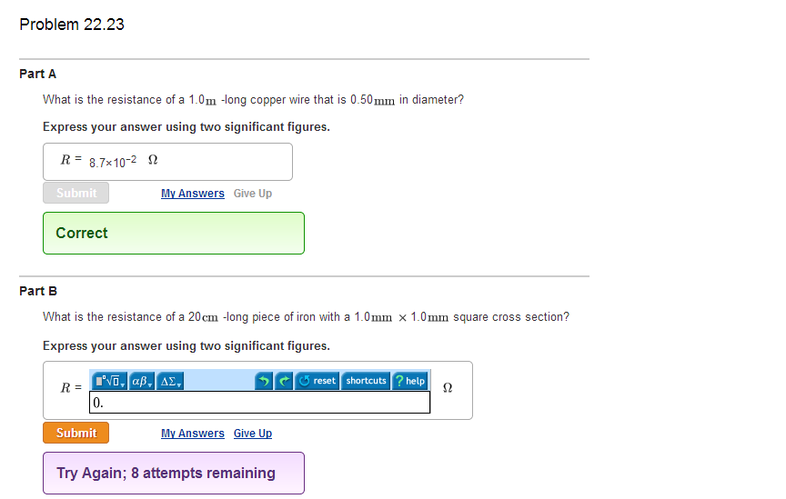 Solved What is the resistance of a 1.0m -long copper wire | Chegg.com