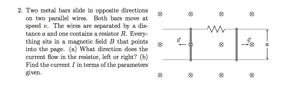 Solved Two metal bars slide in opposite directions on two | Chegg.com