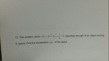 Solved The position vector r vector(t) = describes the path | Chegg.com