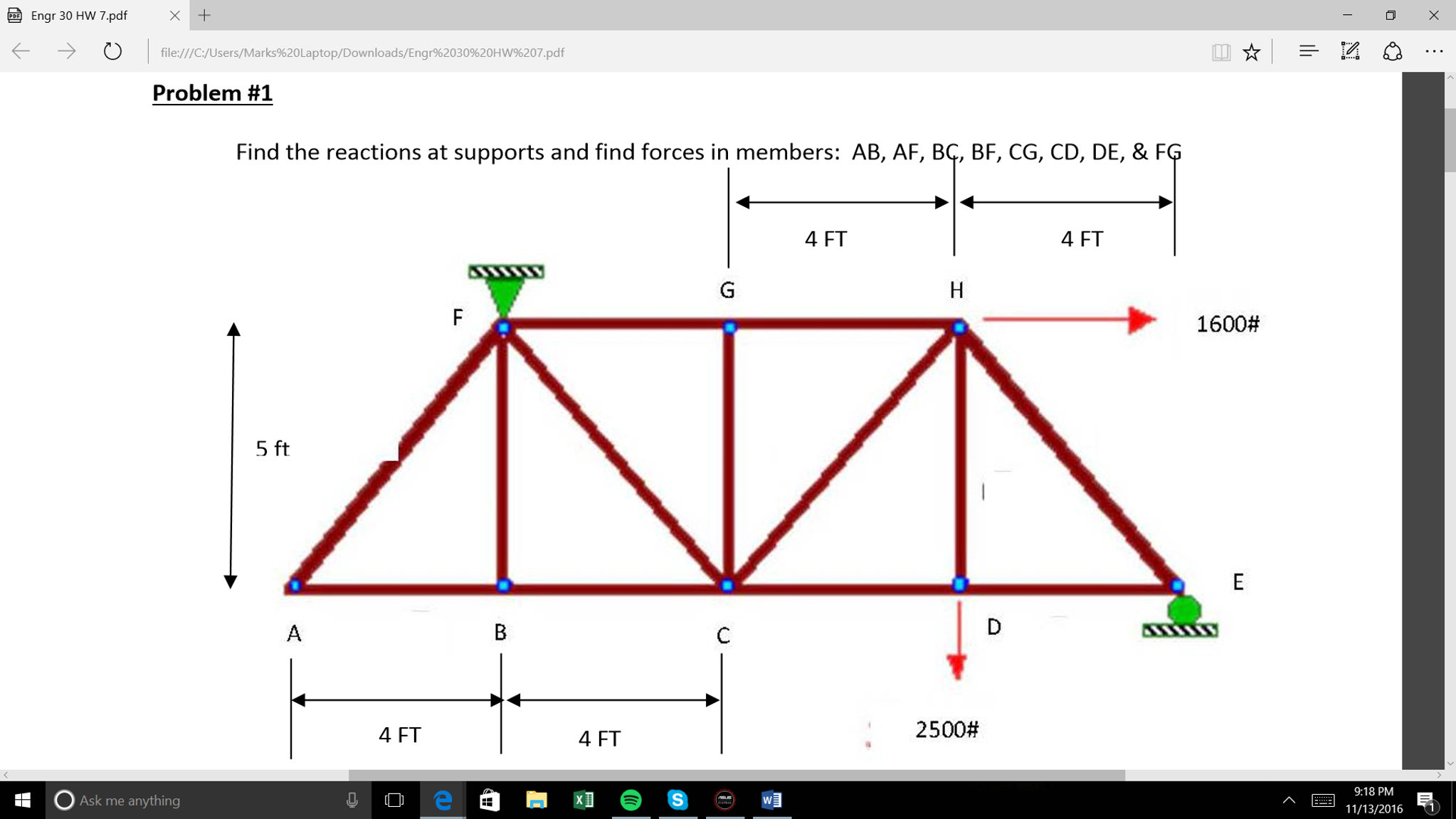 Solved Find the reactions at supports and find forces in | Chegg.com