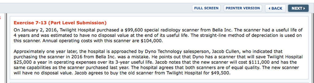 Solved FULL SCREEN PRINTER VERSION BACK NEXT Exercise 7-13 | Chegg.com