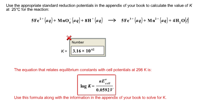 Solved Use the appropriate standard reduction potentials in | Chegg.com