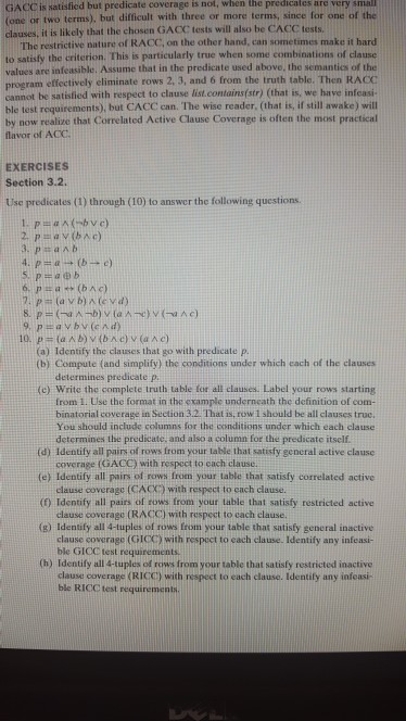 Solved is nol, GACC is satistied but predicate coverage when | Chegg.com
