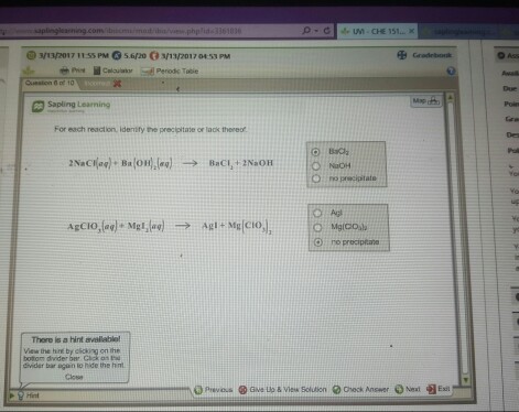 Solved 3/13/2017 PM For each reaction identify the | Chegg.com