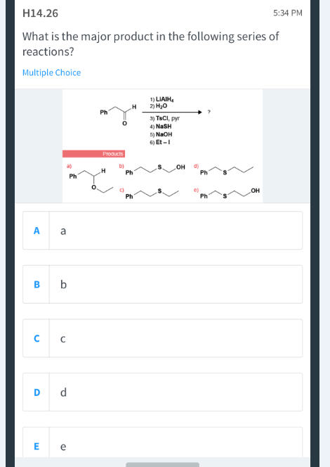 Solved What is the major product in the following series of | Chegg.com