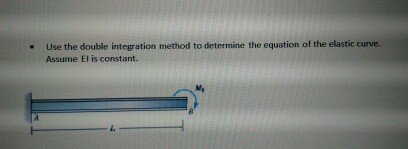 Solved Use the double integration method to determine the | Chegg.com