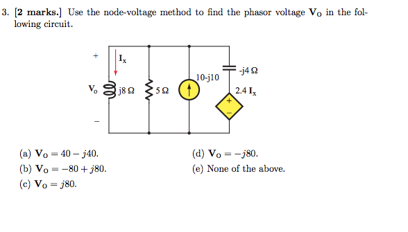Solved Use the node-voltage method to find the phasor | Chegg.com