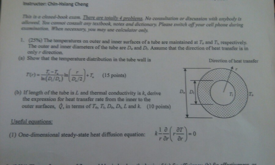 Solved 4 2596 Solve The One Dimensional Transient Heat