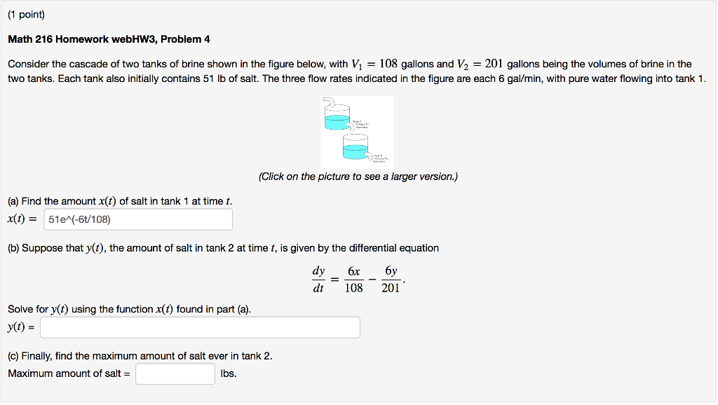 Solved (1 point) Math 216 Homework webHW3, Problem 4. | Chegg.com