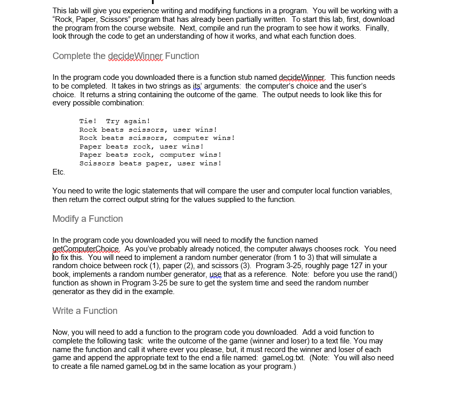 Solved I’m taking a C++ programming class and I want a code | Chegg.com