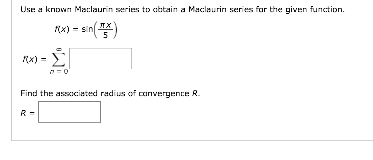 Solved Use a known Maclaurin series to obtain a Maclaurin | Chegg.com