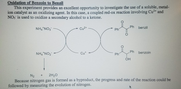 Solved Oxidation of Benzoin to Benzil This experiment | Chegg.com