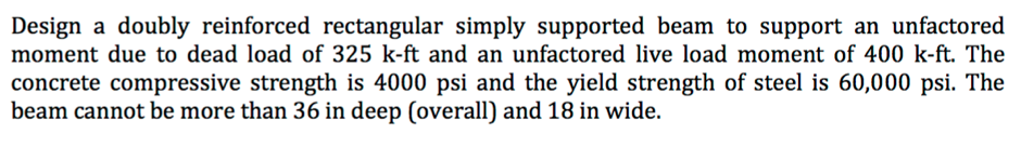 Solved Design a doubly reinforced rectangular simply | Chegg.com