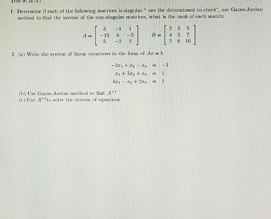 Solved Determine if each of the following matrices is | Chegg.com