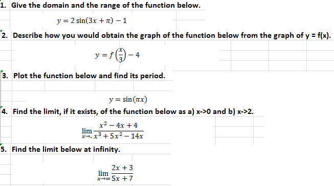 Solved Give the domain and the range of the function below. | Chegg.com