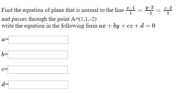 Solved -1 y-2z-2 Find the equation of plane that is normal | Chegg.com