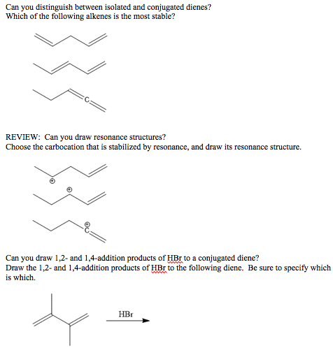 Isolated Diene Vs Conjugated Diene