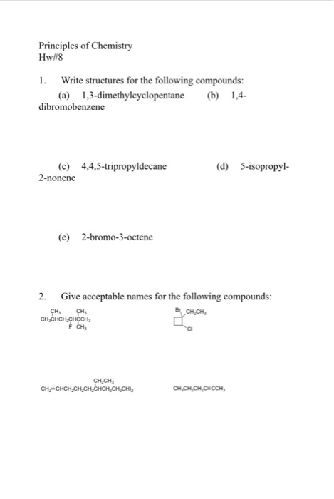Solved Write structures for the following compounds: (a) 1, | Chegg.com