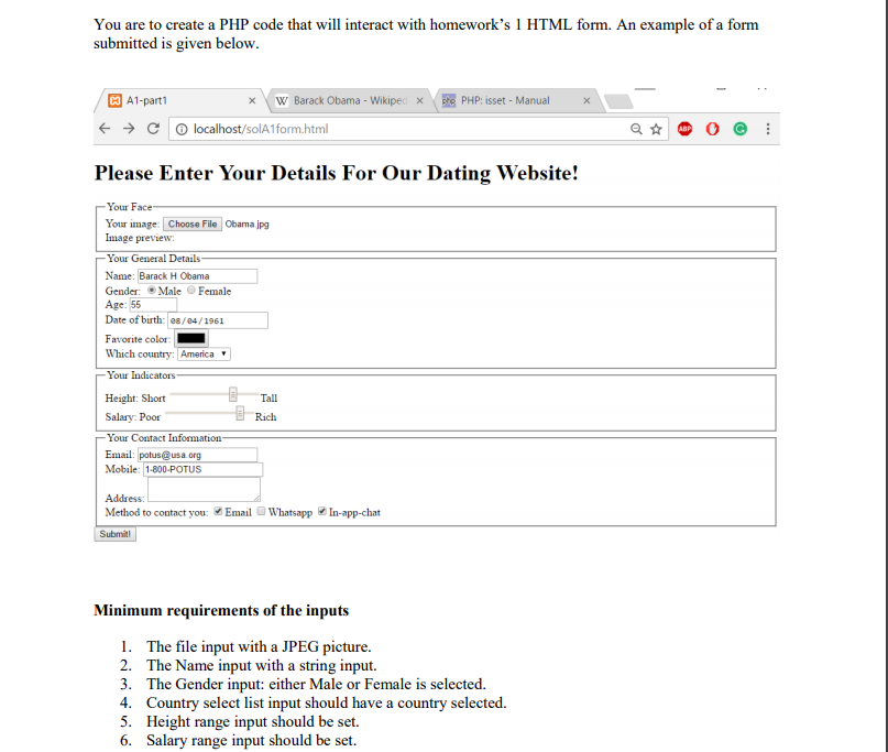 Solved You are to create a PHP code that wil interact with | Chegg.com