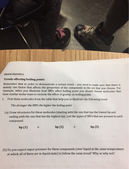 Solved General chemist Trends affecting boiling points | Chegg.com