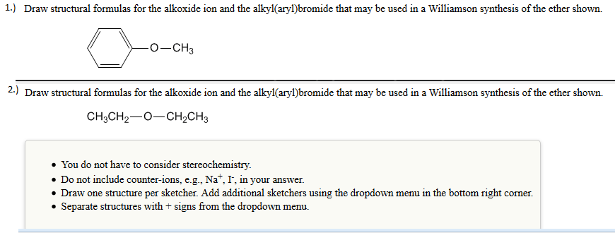 Solved Draw structural formulas for the alkoxide ion and the | Chegg.com