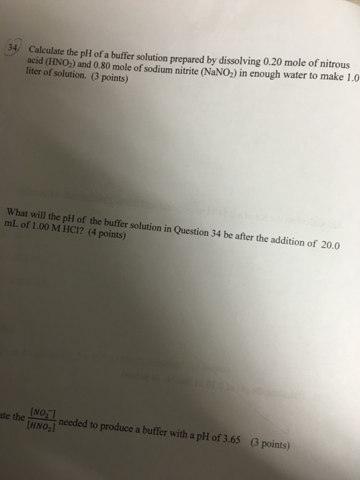 Solved Calculate the pH of a buffer solution prepared by | Chegg.com