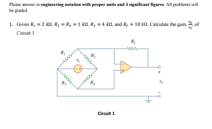 Solved Answer in engineering notation with proper units and | Chegg.com