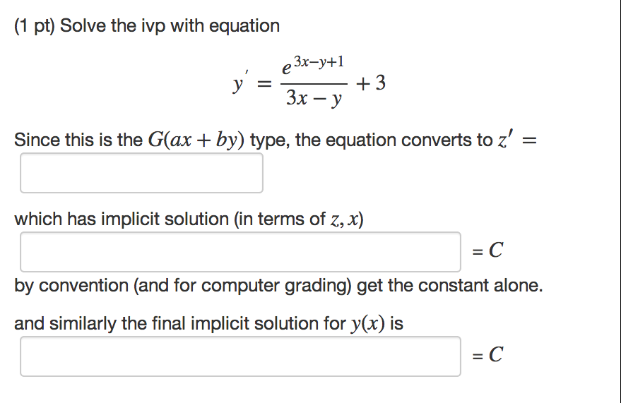 Solved Solve the ivp with equation Since this is the G(ax + | Chegg.com