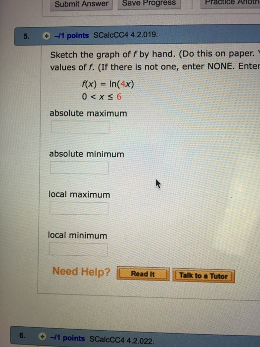 Solved Submit Answer Save Progress Practice Anoth -/1 points | Chegg.com