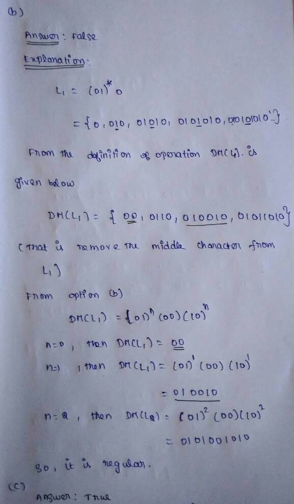 Answered! The operation DM(L) is defined as follows: 1. Throw away ...