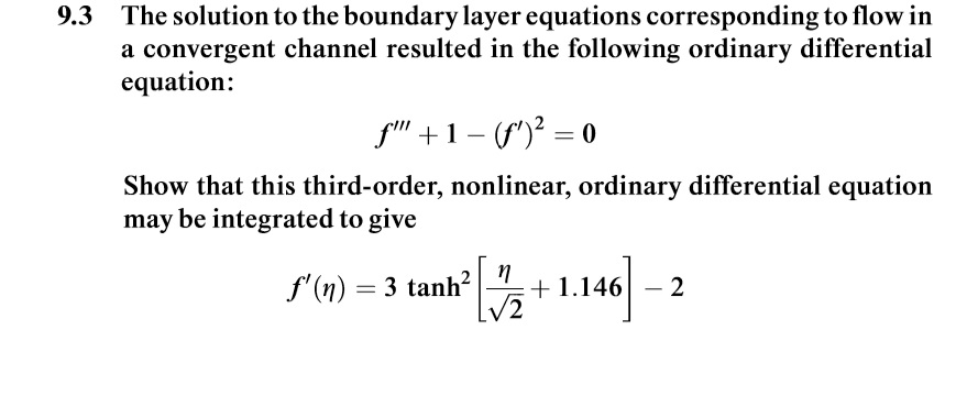 Solved The solution to the boundary layer equations | Chegg.com