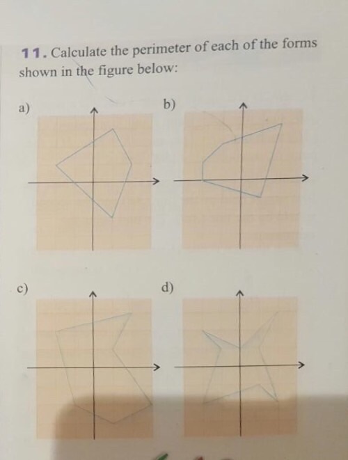 Solved Calculate the perimeter of each of the forms shown in | Chegg.com
