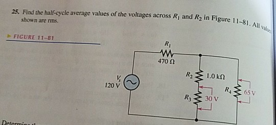 Solved 25. Find the half cycle average values of the | Chegg.com